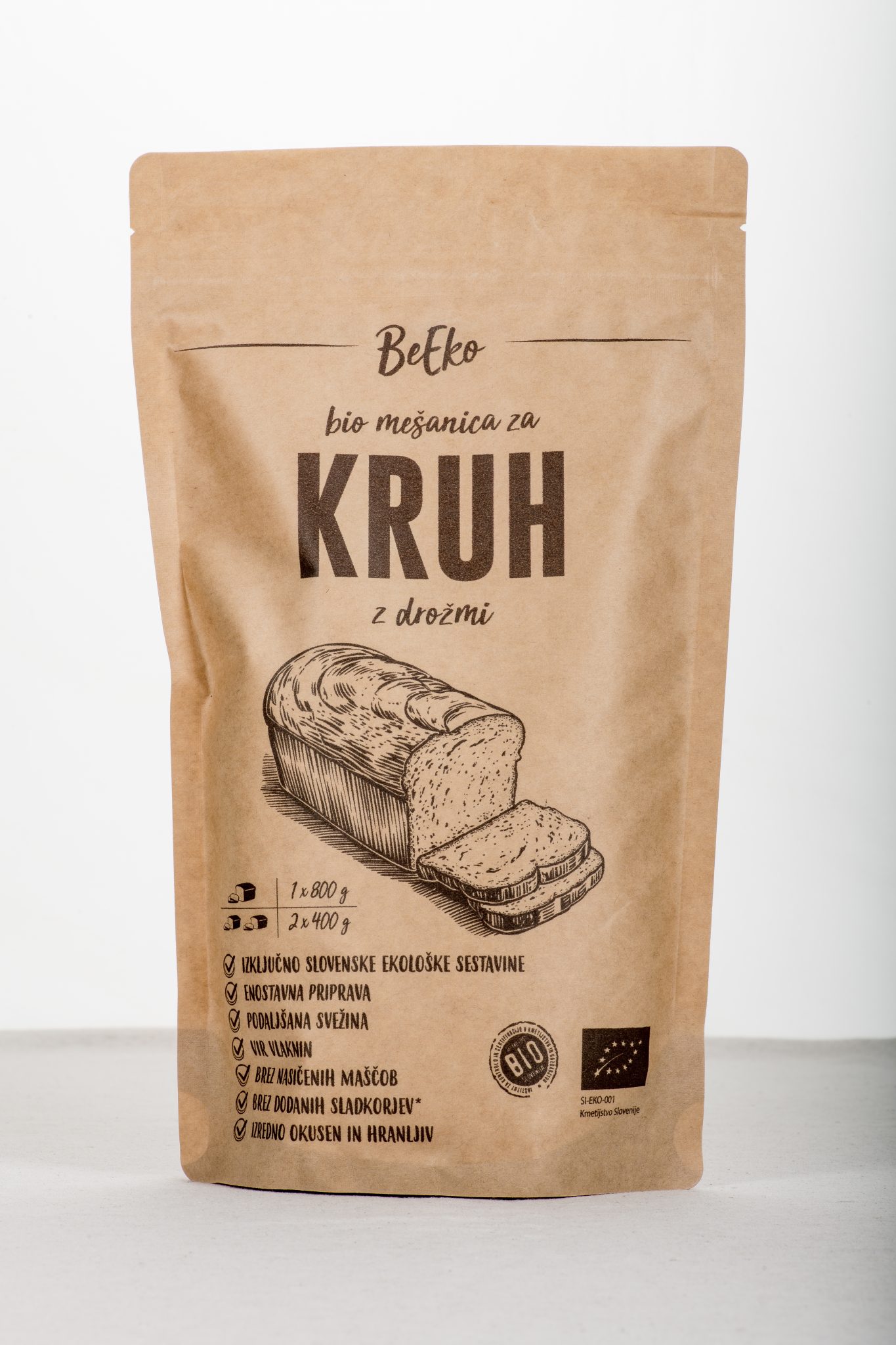 Bio mešanica za kruh z drožmi BeEko - BeEko - Bio domača živila